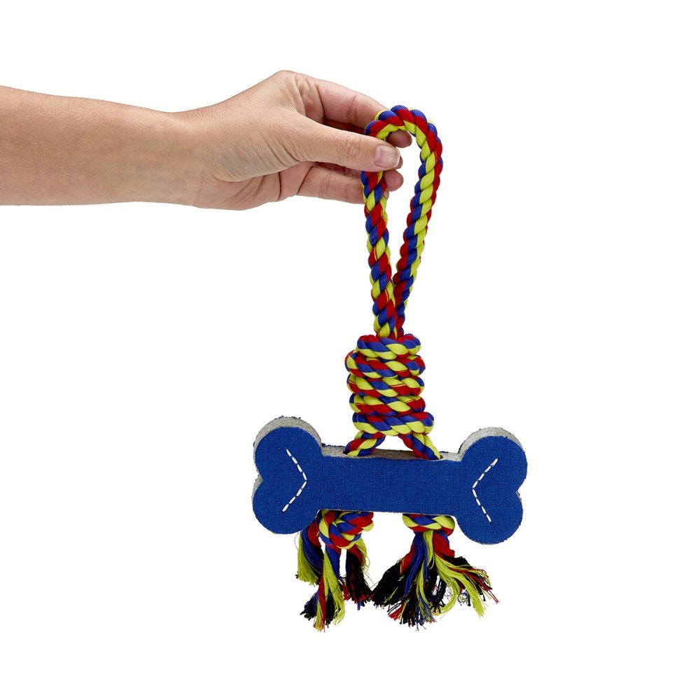 TOYZ TEXTILE BONE AND ROPE TUGGER DOG TOY : Petface by LeisureGrow ...